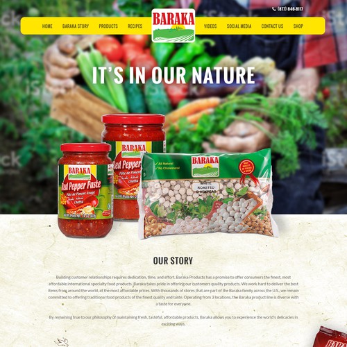 Baraka Foods Web Site | Web page design contest