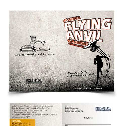 Flying Anvil 5k Registration | Postcard, flyer or print contest