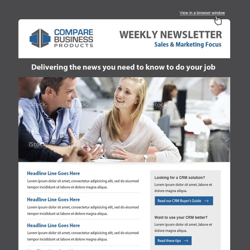 Designs | Create a clean, modern newsletter for a business technology ...