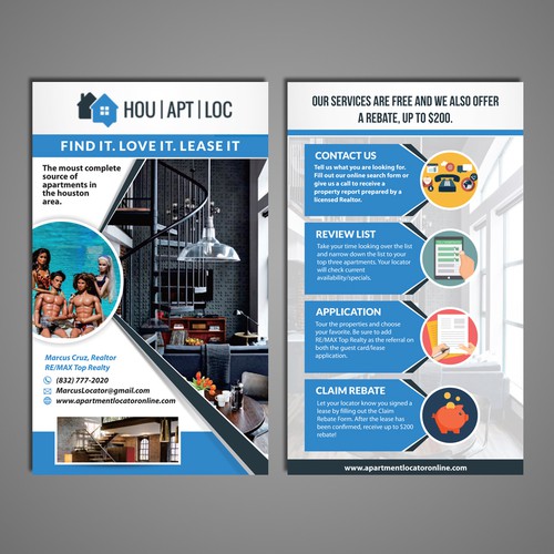 Design a modern, edgy, fun postcard for HOU Apartment Locator ...