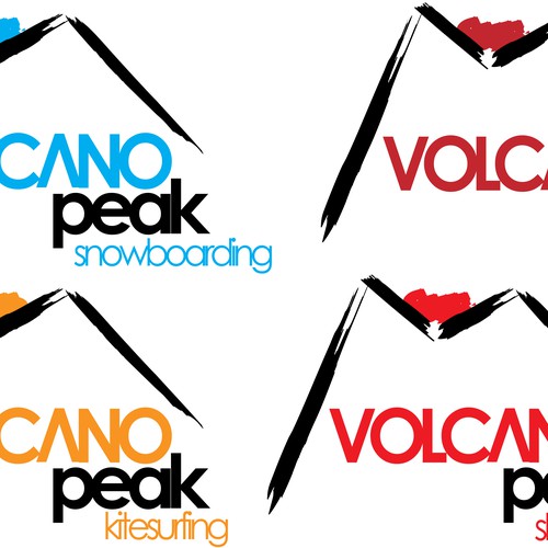 Volcano Peak - kite surfing, snowboarding, skateboarding | Logo design ...