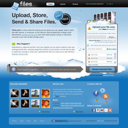 make an impact! brand-new file sharing website | Web page design contest