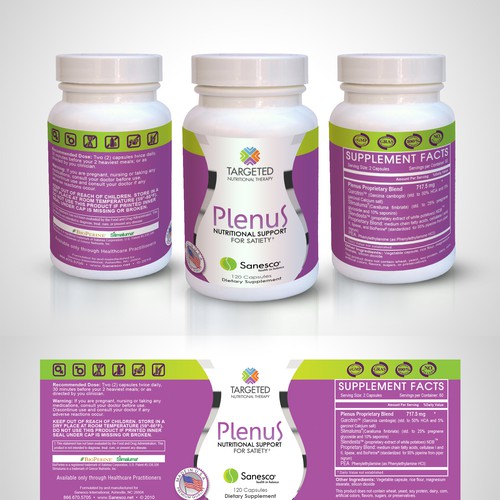 Create a new label for a satiety/hunger control supplement for Sanesco ...