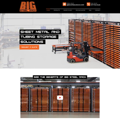 Help us design a great website for a BIG STEEL RACK | Web page design ...