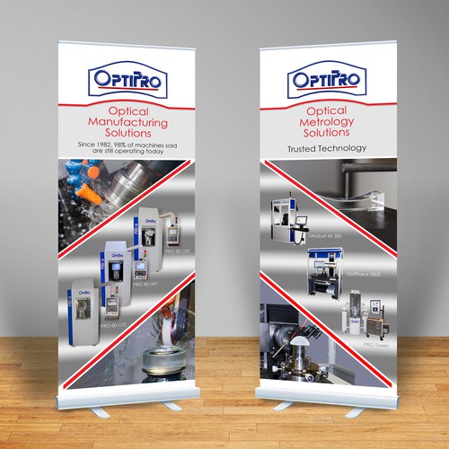 Design trade show booth banner graphics for OptiPro Systems | Signage ...