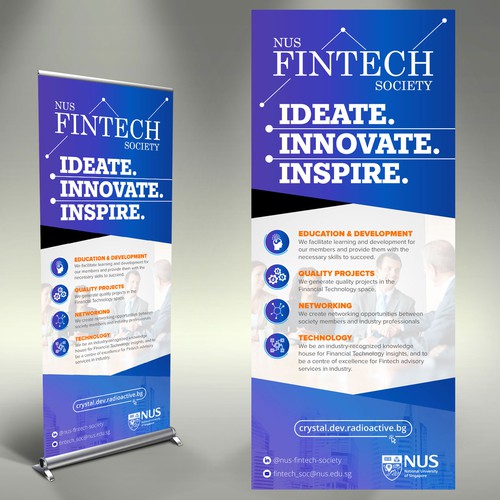 Fintech society standing banner design | Signage contest