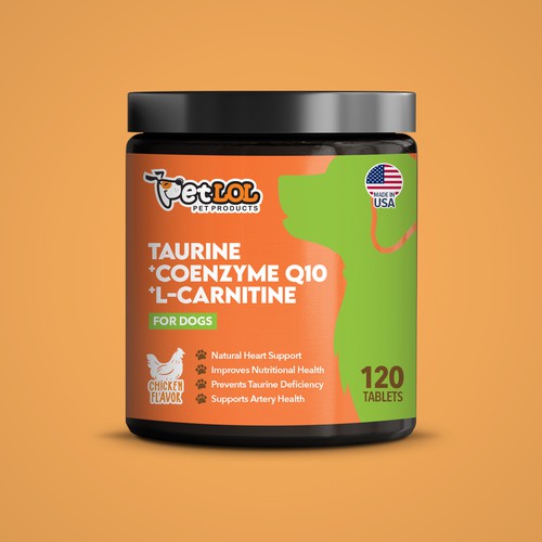 Designs | Taurine Complex for dogs | Product label contest