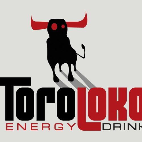 Surpass red bull logo with a creative and funny TORO LOKO energy drink ...