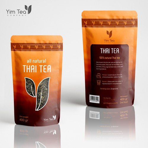Need a tea pouch designed for an All-Natural Thai Tea Brand | Product ...