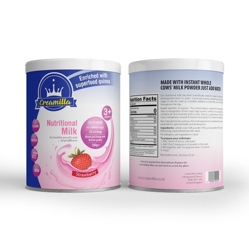 Strawberry milk powder packaging design | Product packaging contest