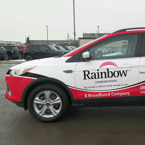 Rainbow Communications Vehicle Wrap | Car, truck or van wrap contest