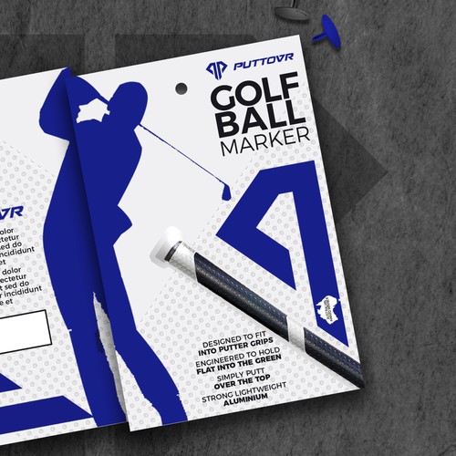 design an elite packaging card for innovative PUTTOVR golf ball marker ...