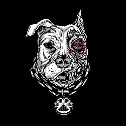 Creative Dog Terminator Face Design | T-shirt contest