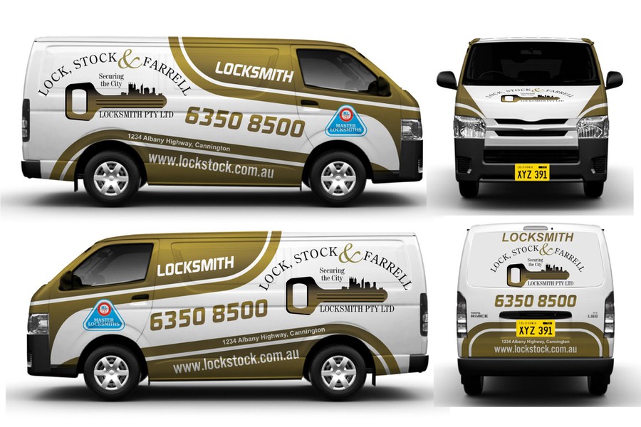 Lock, Stock & Farrell Locksmith Van Wrap for Toyota Hi Ace, Perth ...