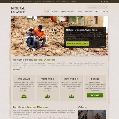 Web Portal Project of Natural Disaster Awareness | Web page design contest