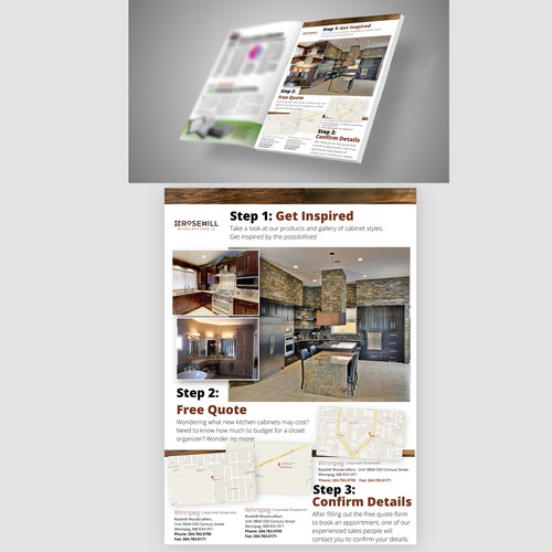 Create a full page print ad for a Custom Woodworking Company ...