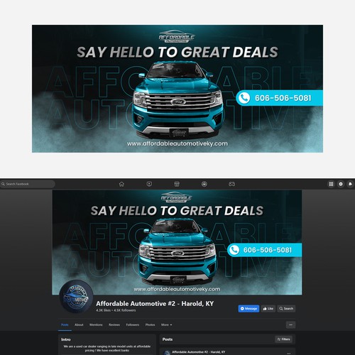 Designs | Welcoming and cool automotive facebook design | Facebook ...