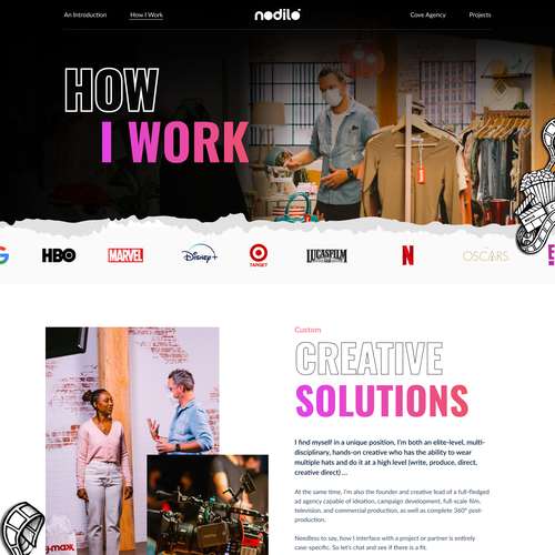 Designs | Creative Executive Site Redesign (Writer, Producer, Director ...