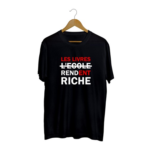 Books makes rich tee-shirt - Luxury brand | T-shirt contest