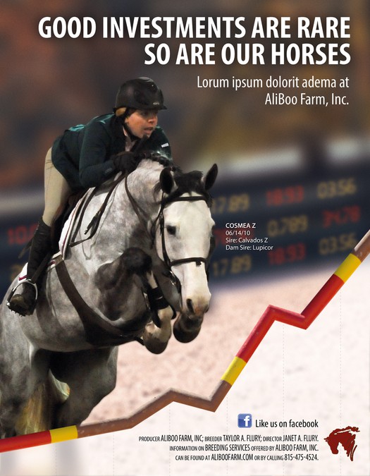 Show Jumping Hunter and Jumper Horse Ad with a Stock Market Theme ...