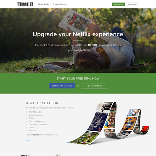 TurboFlix needs a homepage for its premium video streaming service ...