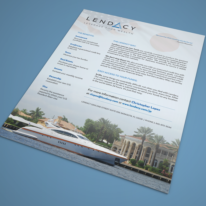 High net worth investor FLYER | Postcard, flyer or print contest