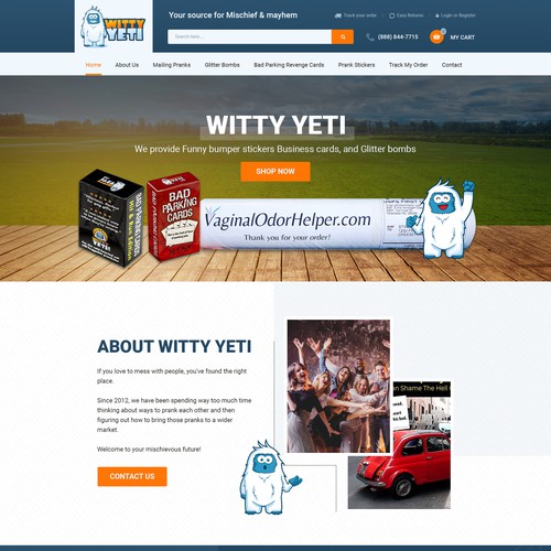Designs | Redesign WittyYeti.com, the home of prank mailing tubes, Bad ...