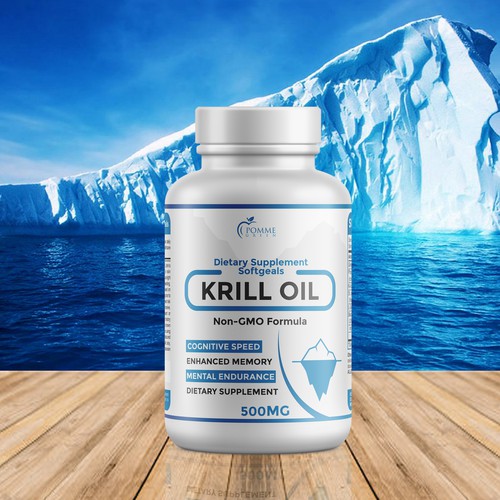 Krill Oil Supplements Bottle Label Design | Product label contest