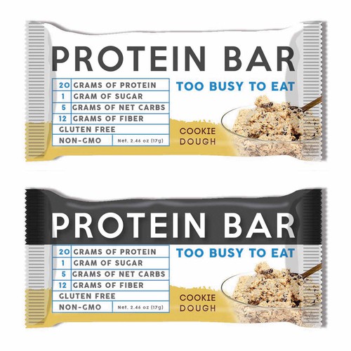 Design a unique protein bar wrapper for Too Busy To Eat | Product ...