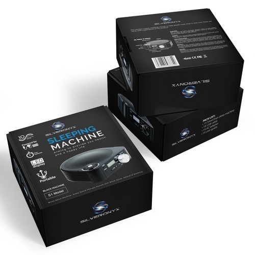 SilverOnyx - White Noise Machine Box Design - Black Machine | Product ...