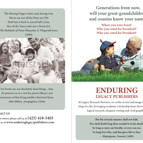 Designs | Create the new brochure design for Enduring Legacy Publishers ...
