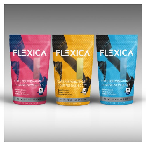 FLEXICA needs a bold and modern packaging design for sports compression ...