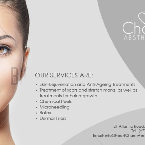 Create a modern-minimalist pamphlet for skin-rejuvenation and cosmetic ...