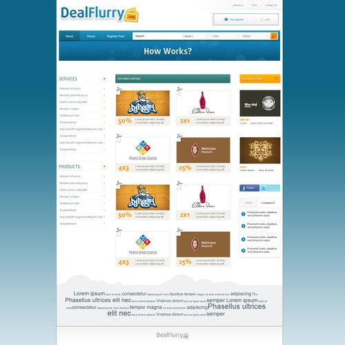 Coupon Website Design | Web page design contest