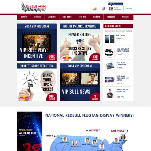 Design Needed for Internal Red Bull Website | Web page design contest