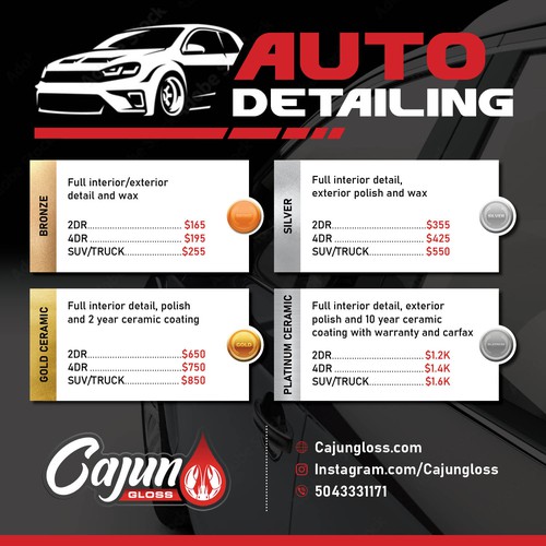 Designs | Premium Cermaic coatings and auto detailing | Postcard, flyer ...