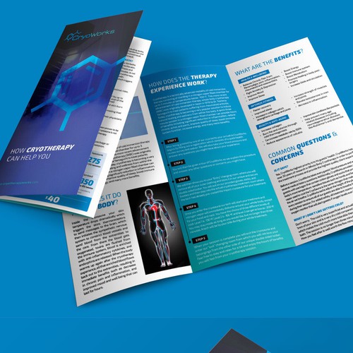 Clean, simple, and educational brochure needed for Cryotherapy business ...