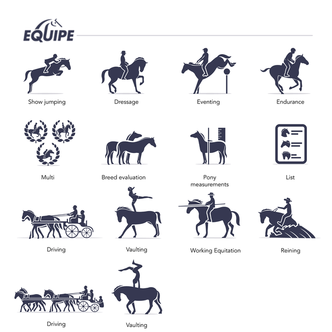 New equestrian discipline icons for Equipe | Concours: Icône ou bouton
