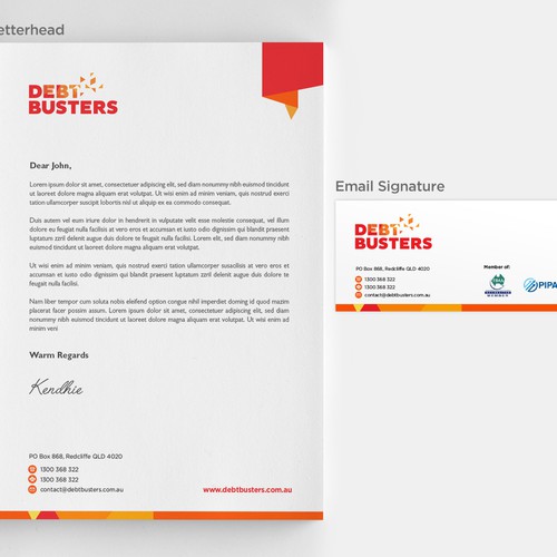 Create a digital letterhead and email signature for our rebranded ...