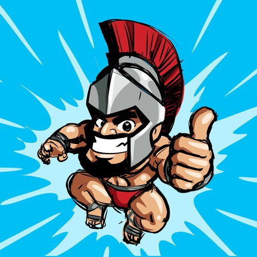 Designs | Design a funny Spartan Guy Cartoon wearing red underwear and a black beard ...