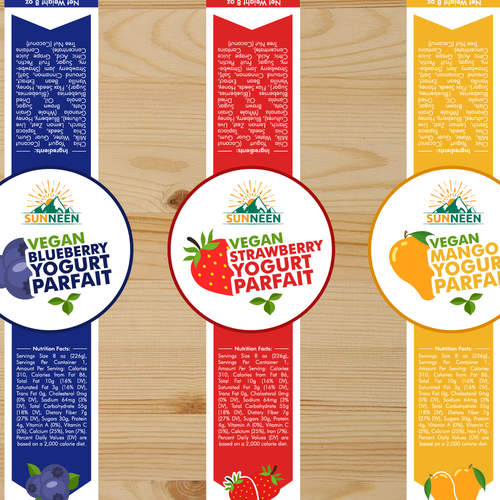 Design fresh/modern labels for new line of Vegan Yogurt Parfait Cups ...