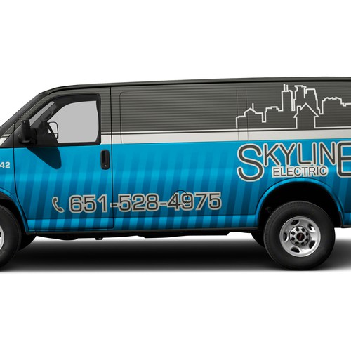 Create a cool simple eye catching fleet of vehicles for an electrical ...