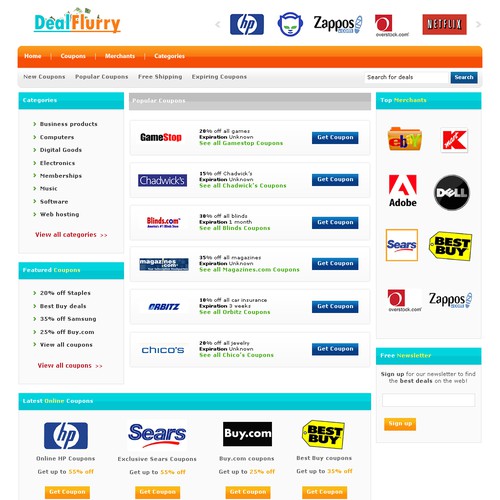 Coupon Website Design | Web page design contest