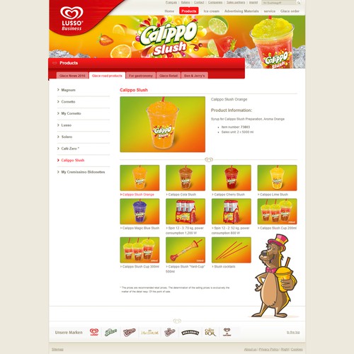 Design a funny and cool brand-mascot for a slush drink (ice cream for ...