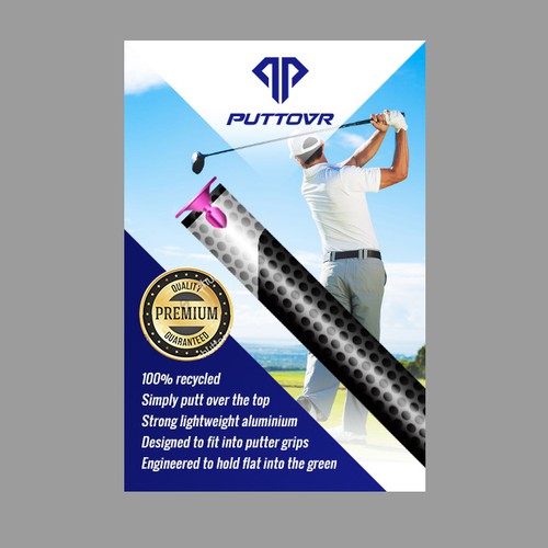design an elite packaging card for innovative PUTTOVR golf ball marker ...