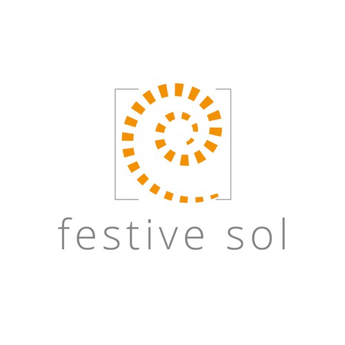 Create a modern, nature-inspired logo for solstice company Festive Sol ...