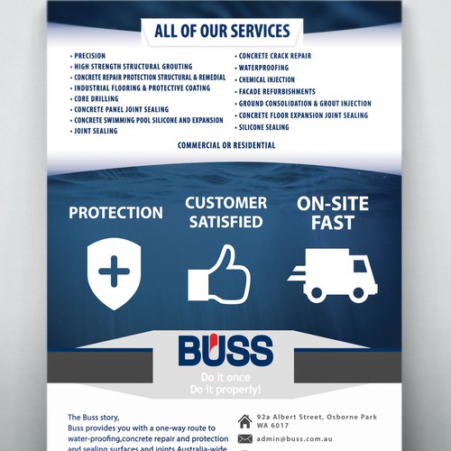 Create a catching flyer for leading contractor in concrete repair ...