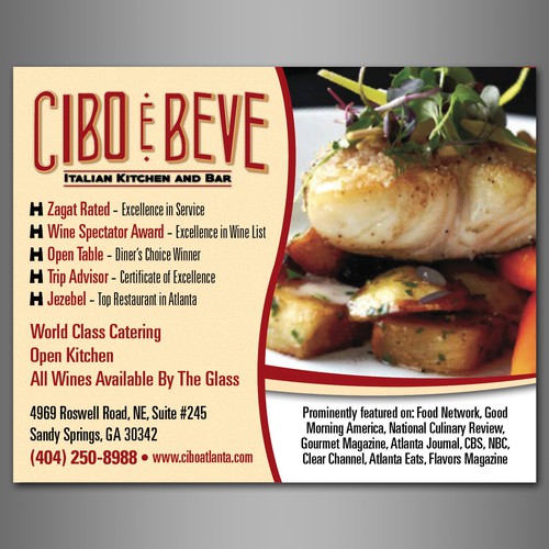 Marquee Advertisement for Italian Restaurant | Postcard, flyer or print ...