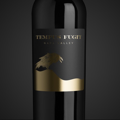 Designs | Tempus Fugit Wine Label | Product label contest