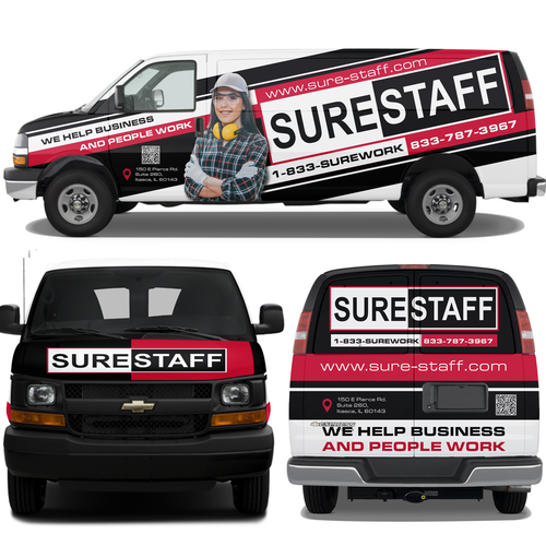 Designs | Surestaff Recruiting & Transportation Van Wrap - Eye-popping ...